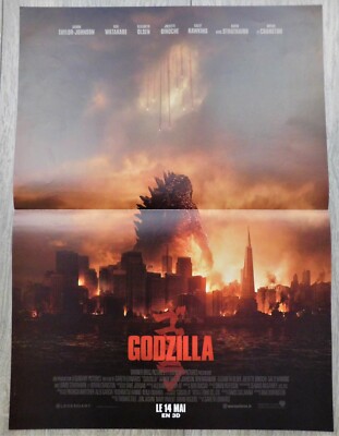 Godzilla French Movie Poster Original 15"23 2014 Gareth Edwards | eBay