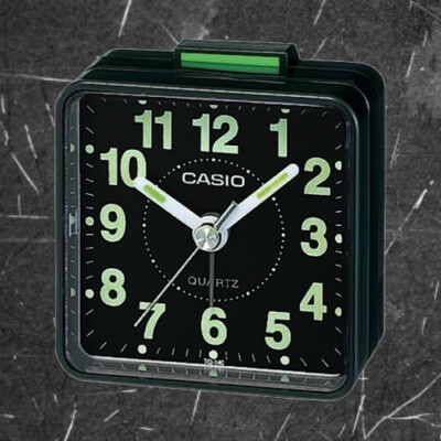 Casio TQ140-1D Travel Clock Quartz Alarm Clock Neobrite Black w Battery ...