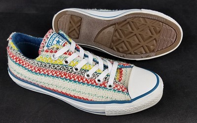 Retro CONVERSE ALL STAR Rare Wool Blanket Low Top Shoes Sneakers Womens ...