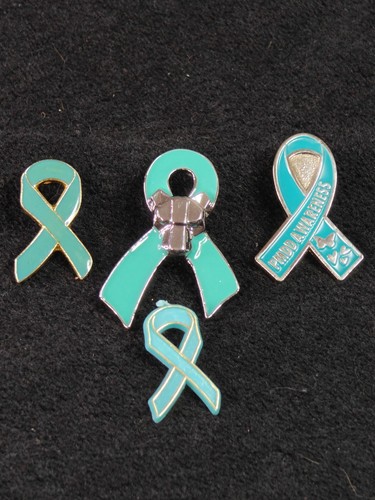 4 PREMENSTRUAL DYSPHORIC DISORDER TEAL AWARENESS RIBBONS TRADING LAPEL ...