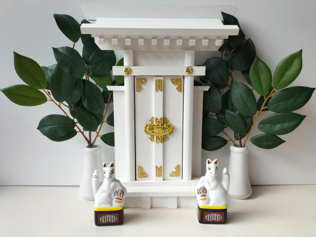 Kamidana Wooden Miniature Shinto Shrine Japanese God Altar Torii