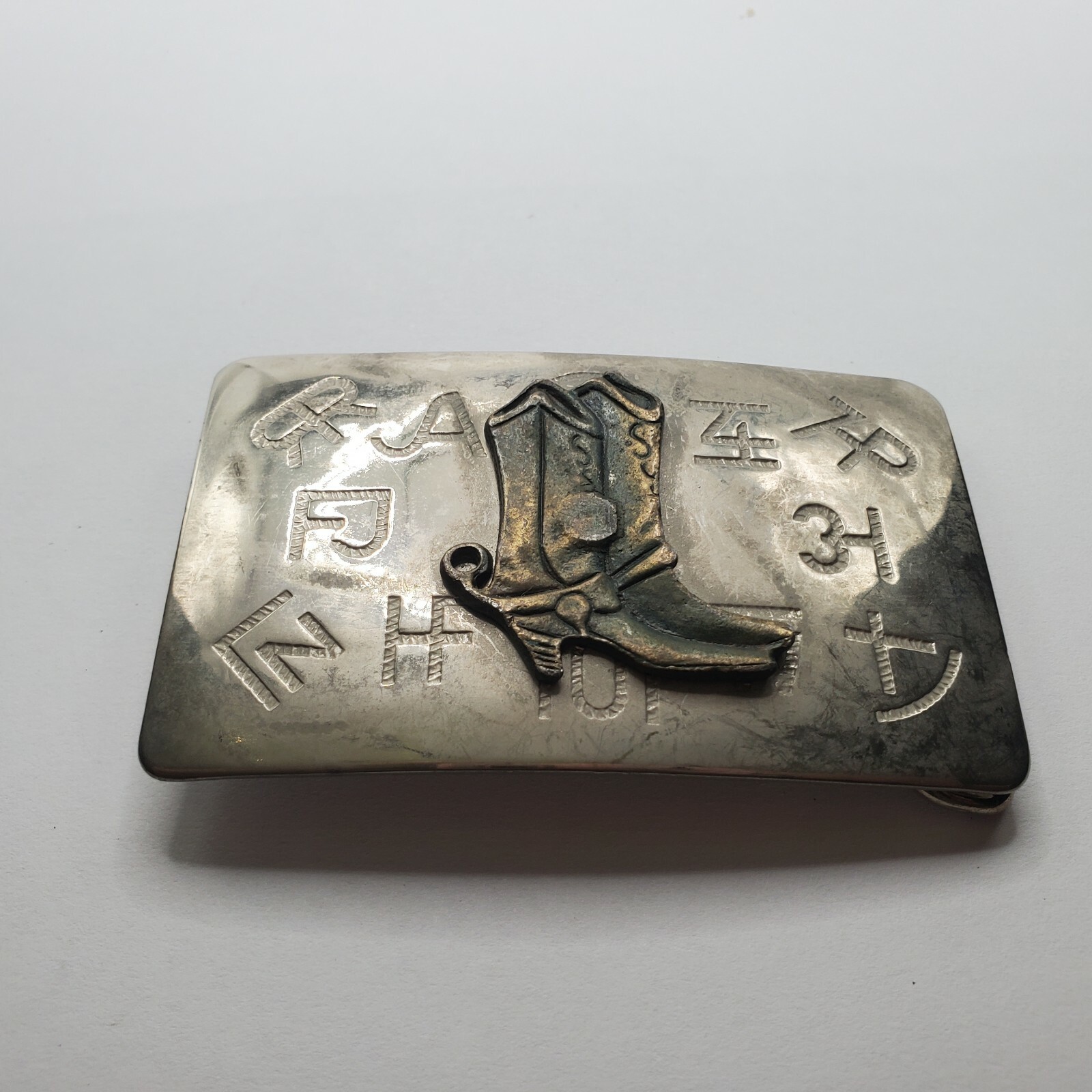 VINTAGE COWGIRL BOOTS BELT BUCKLE WESTERN COLLECTIBLE… - Gem