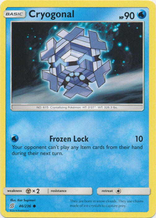 Pokemon - Cryogonal - 46/236 - Common - Sun & Moon Unified Minds - NM ...