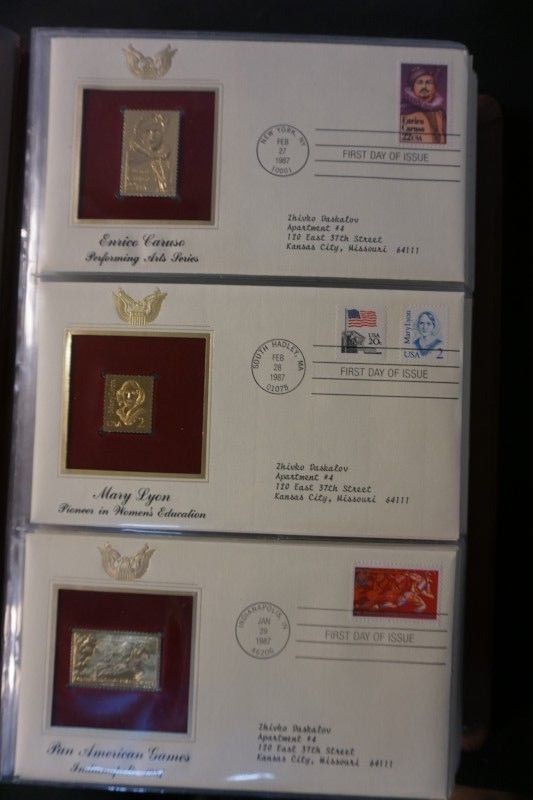 Golden Replicas of U.S. stamps from Postal Commemorative Society 22K ...