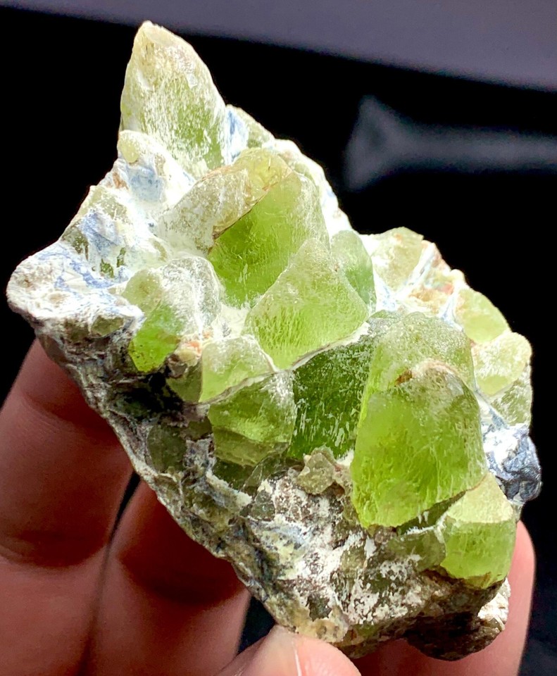 570 CT Beautiful Peridot Crystal Bunch With Magnetite Combine Specimen ...