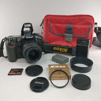 Nikon D200 DSLR 10.2 MP Camera + AF Lens Flash Card Charger Battery ...