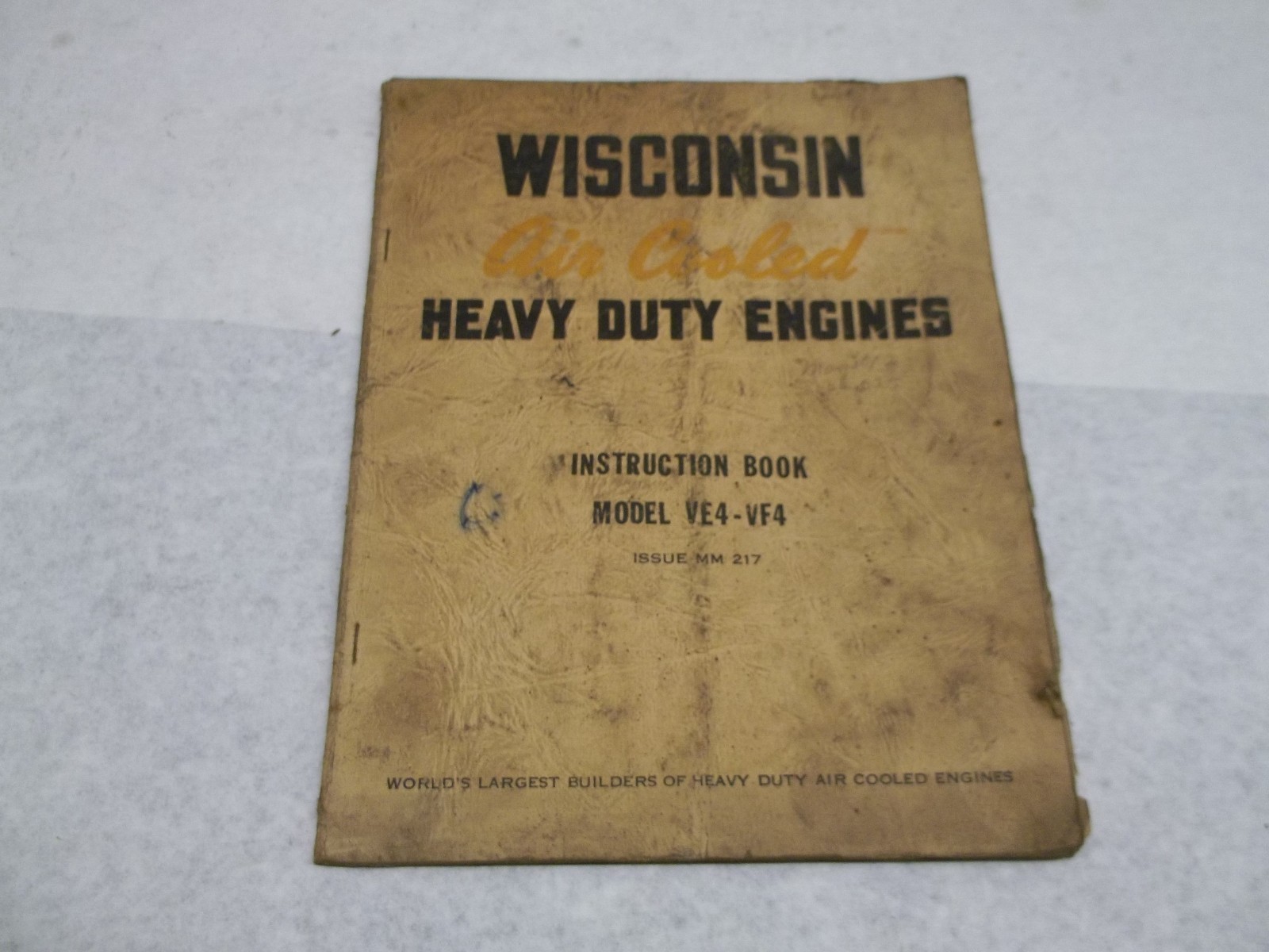 Wisconsin Model VE4 and VF4 Air Cooled Engine Instructions Book | eBay