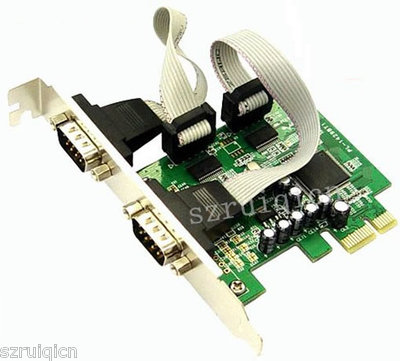 PCI-express to 2 Ports DB9 Serial RS232 Com Card MosChip MCS9922 Win7 ...