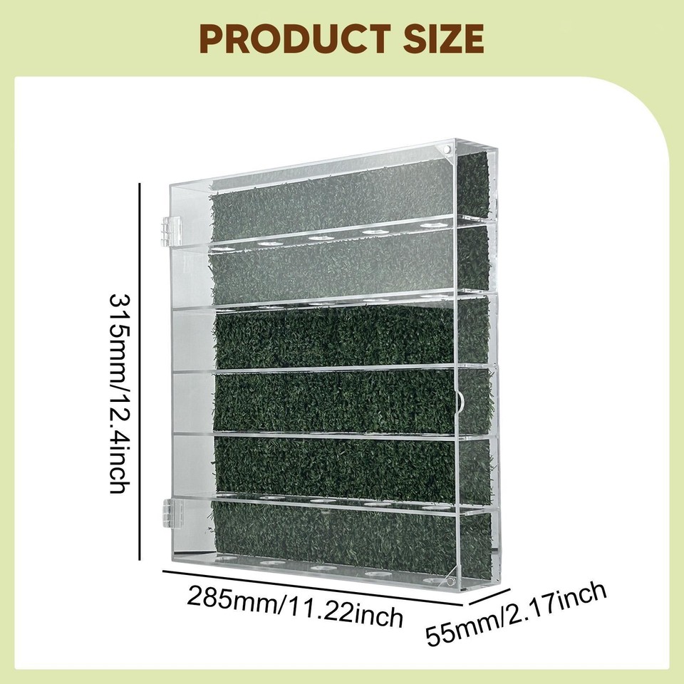 Golf Ball Display Case Wall Rack Holder for Desk Wall Mount and Desktop ...