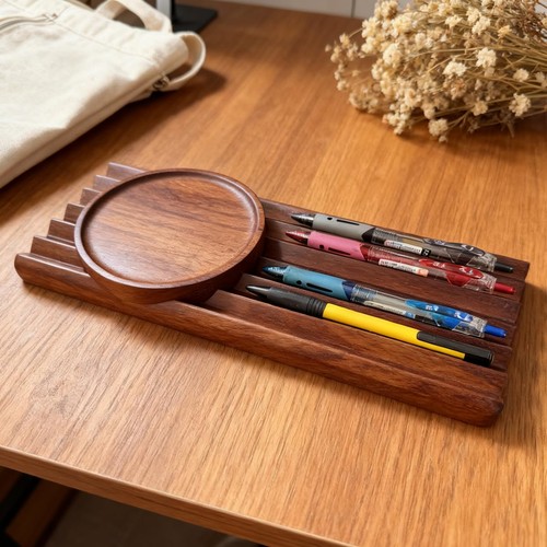 Pen Holder Wave Pen Tray Wooden Desk Organizer,Pencil Holder,Fountain ...