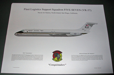VR-57 CONQUISTADORS C-9B Skytrain US NAVY Squadron Art Poster Print ...