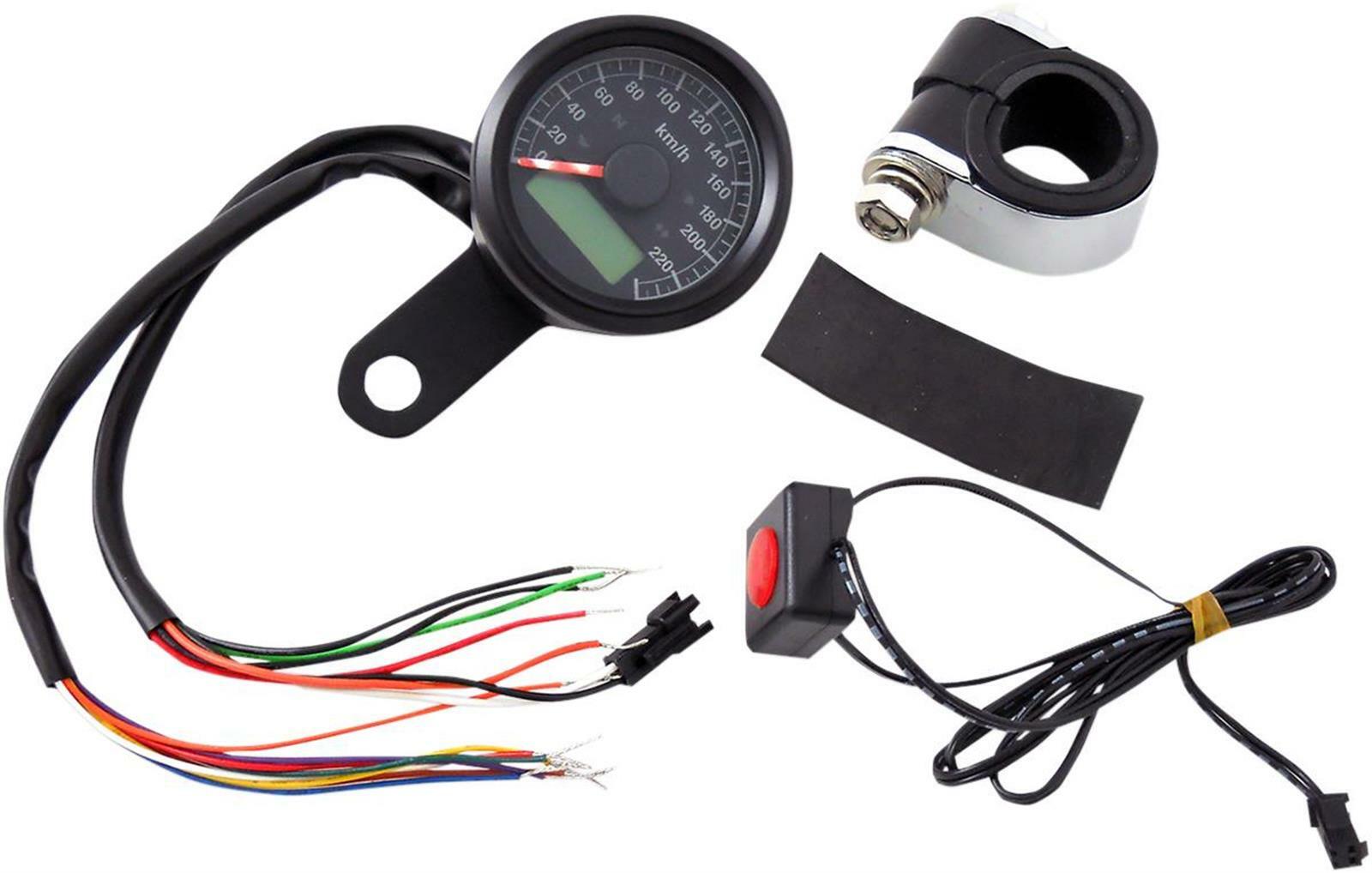 DRAG SPECIALTIES SPEEDO W/4LTS KPH BLK/BLK 2210-0422 | eBay