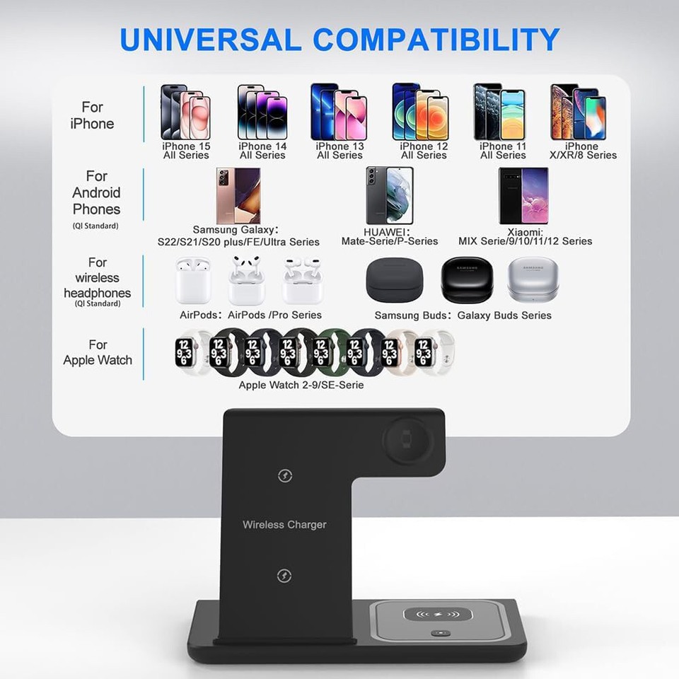 3 in 1 Wireless Charging Dock for iPhone Apple Watch And Airpod ...