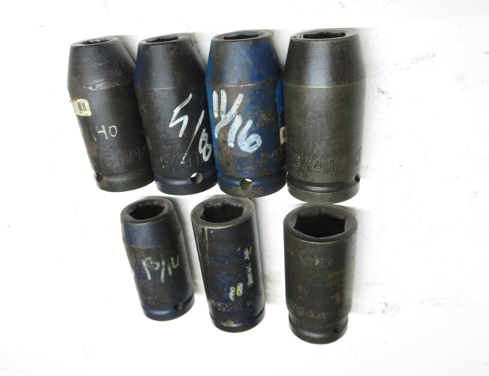 Armstrong 7-PC 3/4 Deep Impact Socket Set 9/16, 5/8, 11/16, 3/4, 13/16 ...