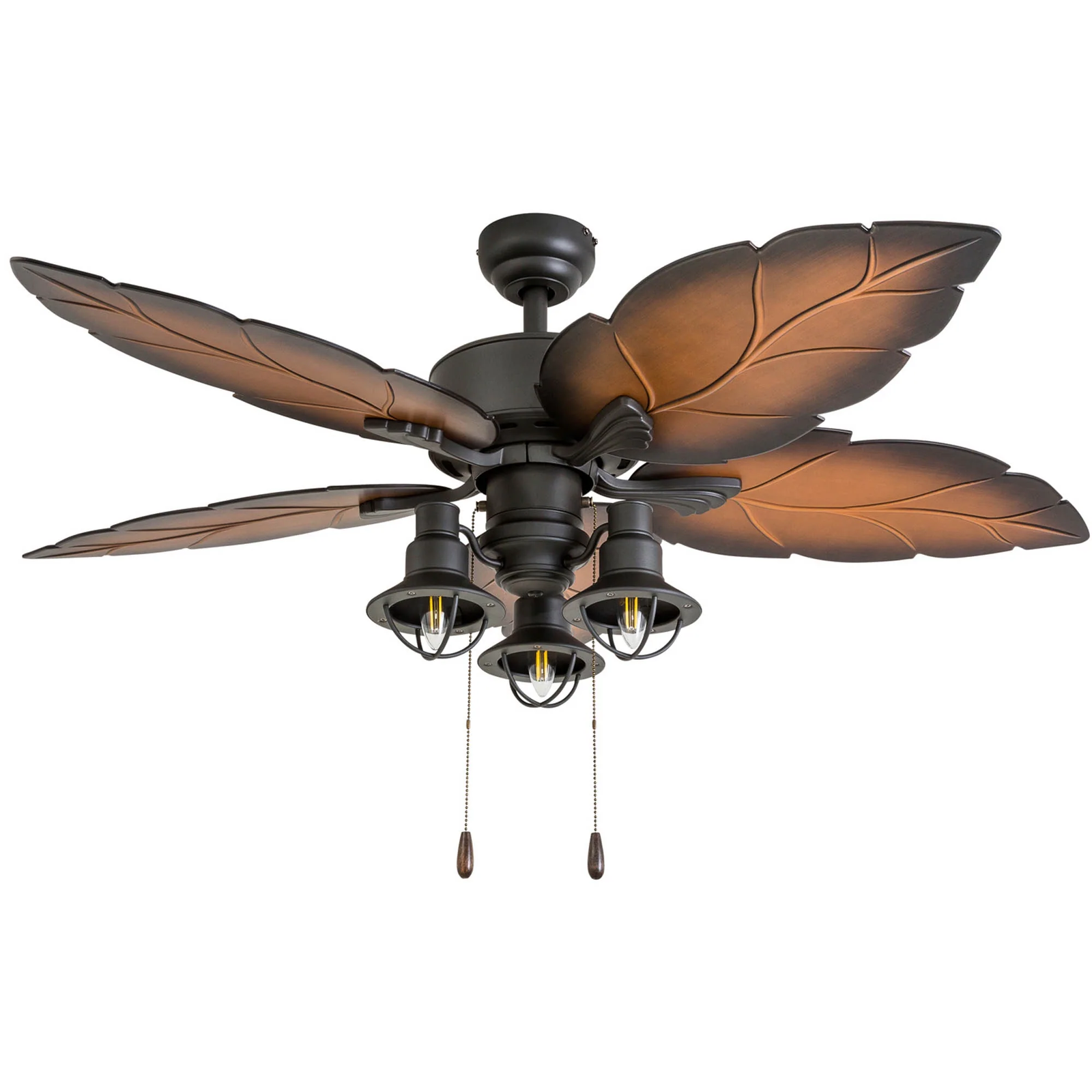 52" Ocean Crest Bronze Tropical Ceiling Fan with Light & Pull Chain | eBay