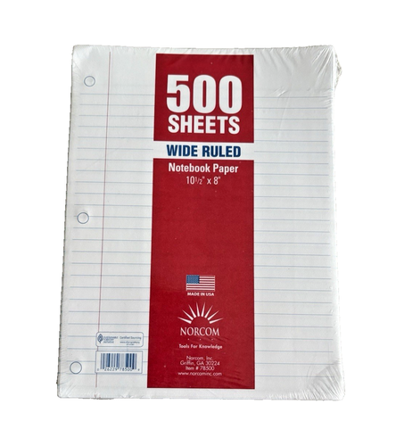 500 Sheets Oxford Filler Paper Loose Leaf College Rule 3 Hole Punch 10. ...
