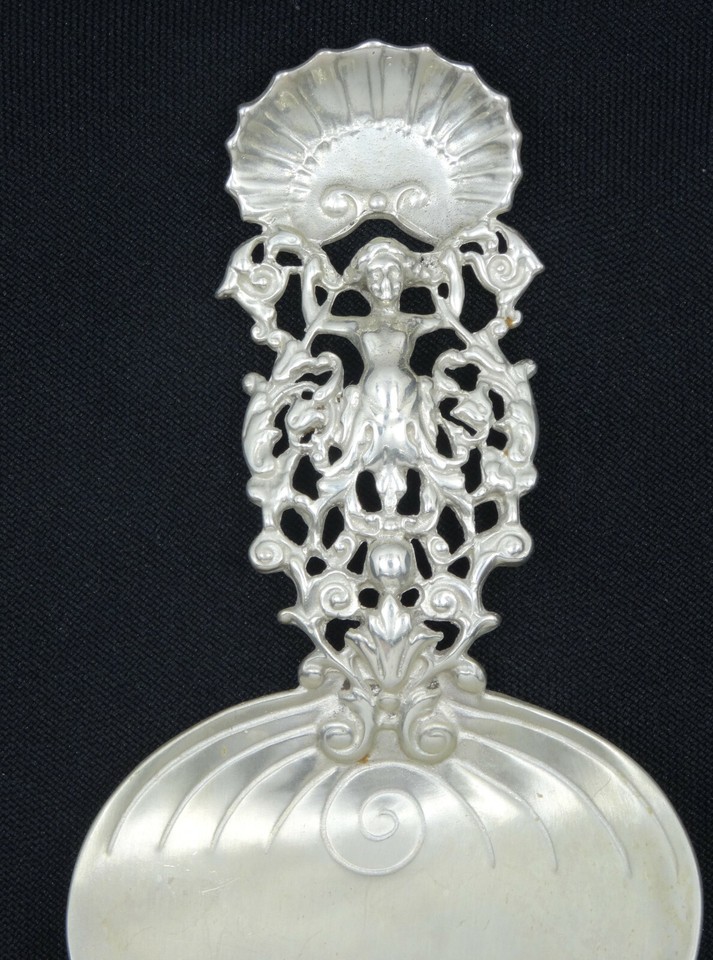 ANTIQUE GORHAM STERLING SILVER MERMAID with SHELL ON TOP BON BON SPOON ...