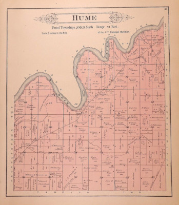 1893 Plat Map ~ HUME Twp., WHITESIDE Co., ILLINOIS ~ (15x17)-#12 | eBay