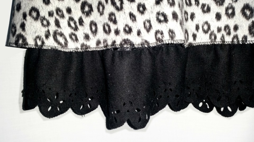 Mini Winter Skirt Snow Leopard Print Scalloped Edge Size M | eBay Australia