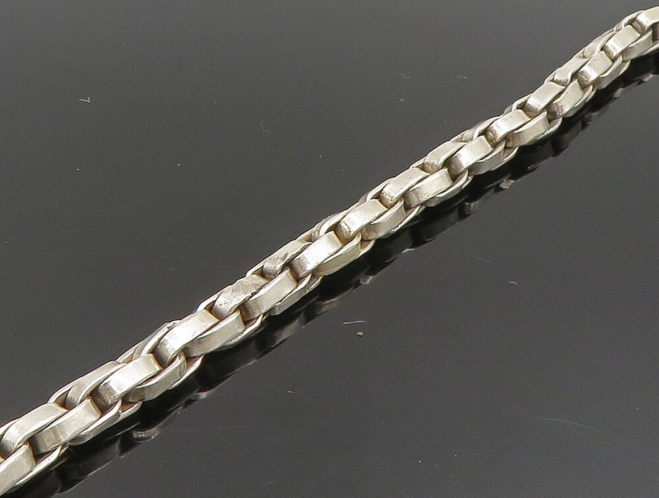 925 Sterling Silver - Vintage Interlocking Link Chain Necklace - NE3803 ...