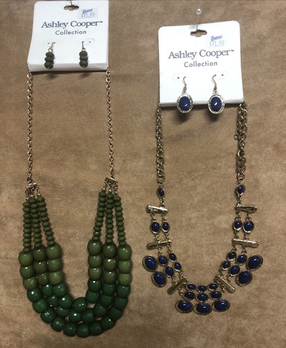New! 2-Sets Ashley Cooper Bib And Multi Strand Necklaces & Earrings Lot ...