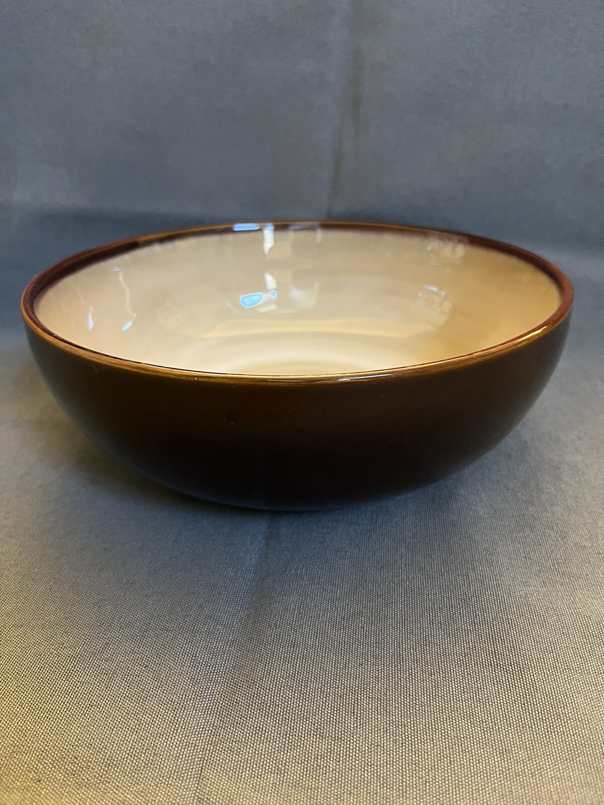 1 Vintage Sango Nova Brown 9” Round Serving Vegetable Bowl Dinner Pre ...