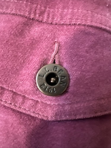 LL BEAN brushed Velvet jean jacket Cardigan style puschia Small Lined ...