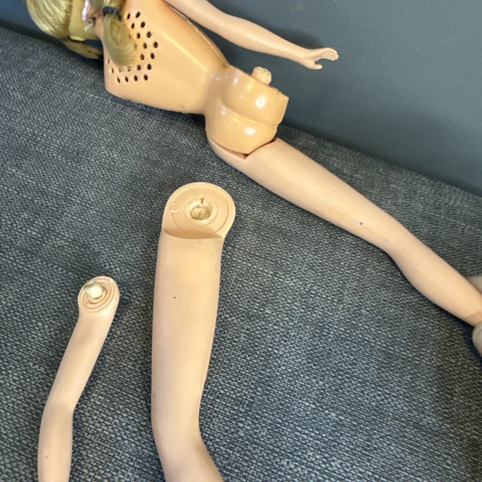 Mattel 1967 Vintage Blonde Blue Eyes Talking Barbie Doll Pull String | eBay