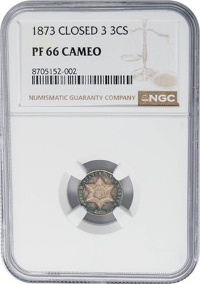 1873 Three Cent 3CS Closed 3 PF66 PR66 Cameo Color NGC 948760-7 | eBay