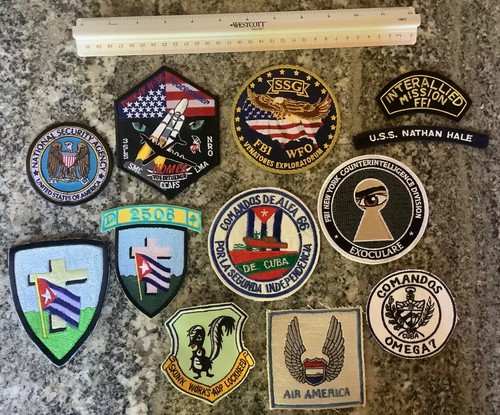 Lot of 12 Intelligence Spy Patches CIA NSA NRO FBI SSG Air America Bay ...