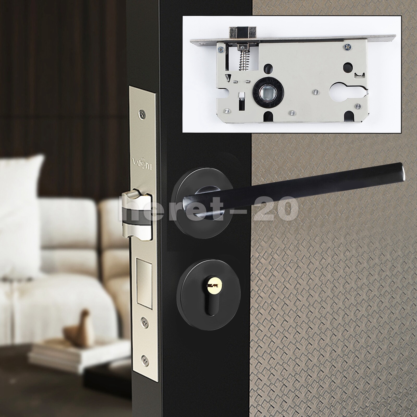 Universal Handle Entry Door Lever Mortise Lock Set Security Mechanical ...