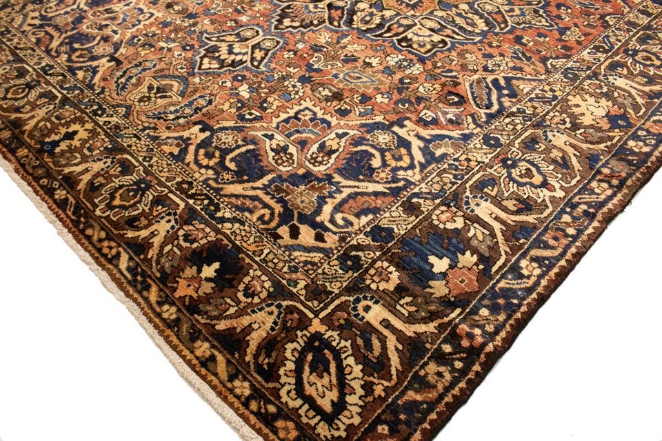 Semi-Antique Rusty Red Floral Oriental Rug Living Room Wool Carpet 9 ...