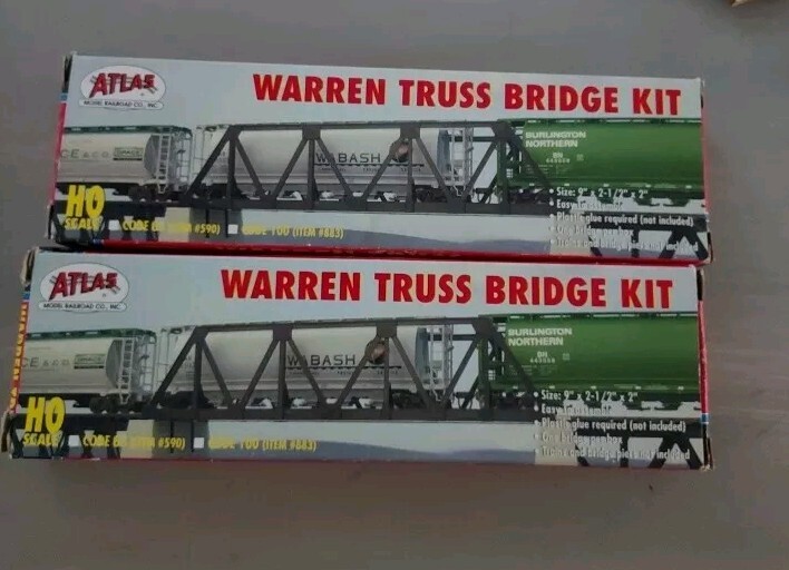 Atlas Model Railroad HO Scale Code 83 Warren Truss Bridge Kit NO. 590 ...