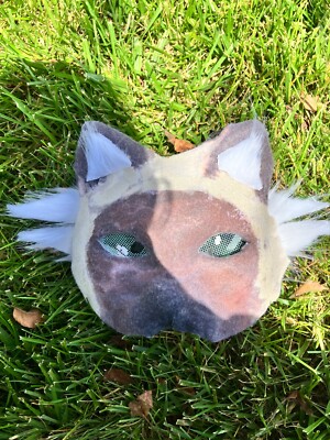 Therian Cat Mask, Siamese Cat, Painted, with fur, elastic, and mesh | eBay