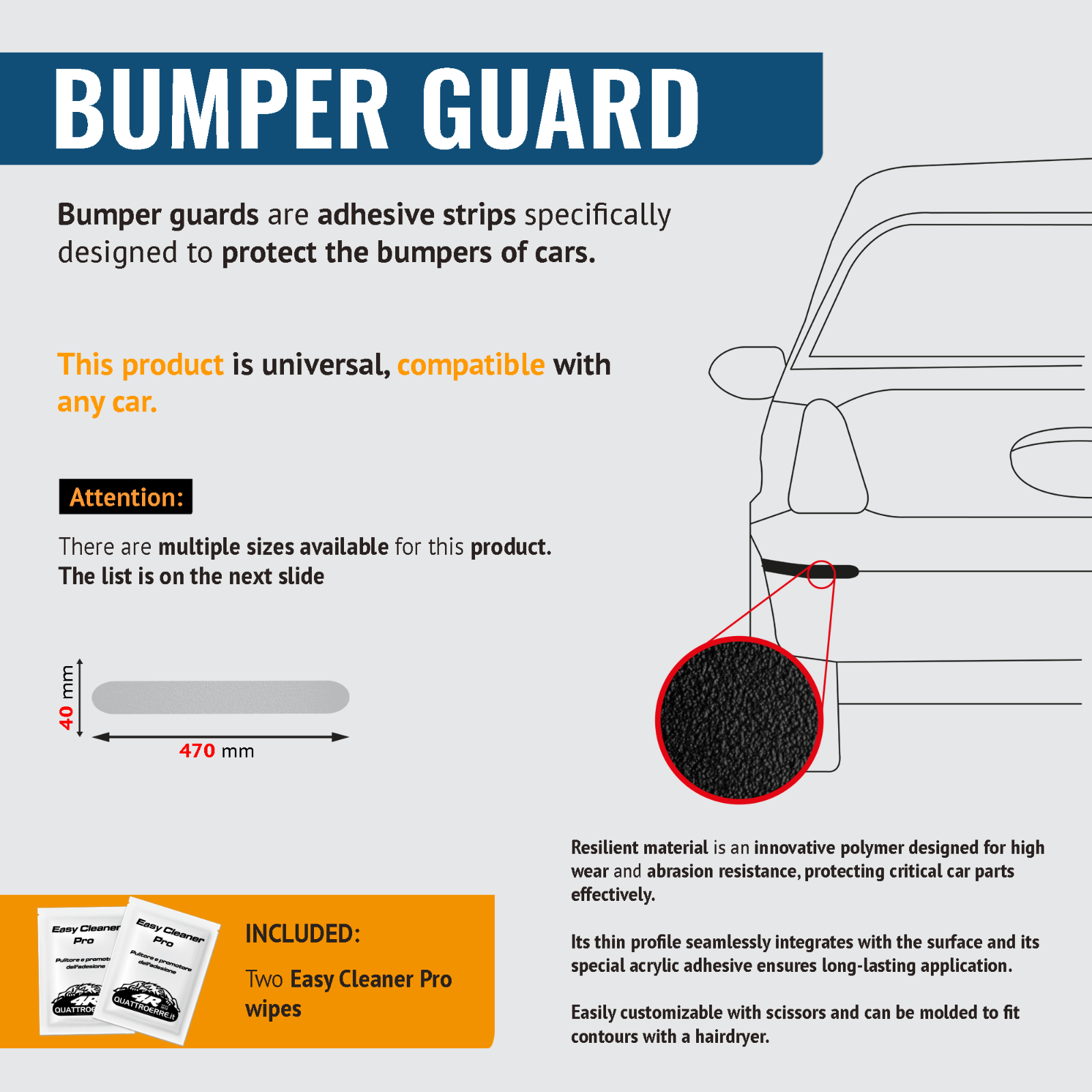 Guards Buffer Universal for Car, Black, 2 Pieces, 40 X 470 MM | eBay ...
