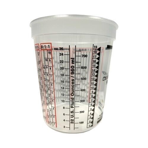 Paint Mixing Cups, Disposable, Solvent Resistant, Quart Size, Qty 100 ...
