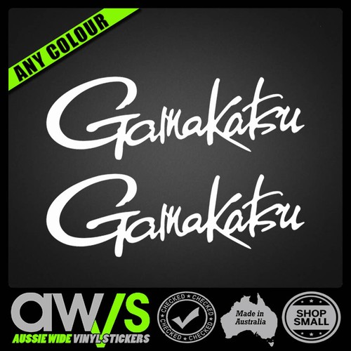 Gamakatsu Sticker Decal x2 / for Fishing Boat Tackle Box Fridge 4WD Car ...