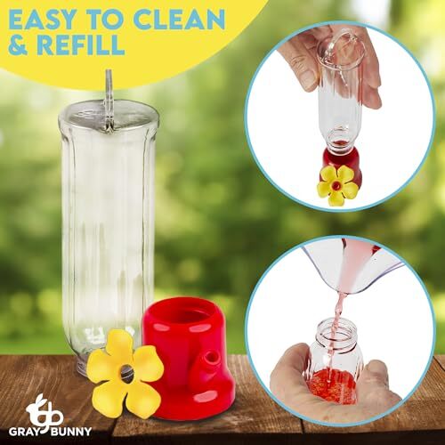 Hummingbird Feeders for Outdoors Hanging, 2.3 oz Each [Set of 4], Small ...