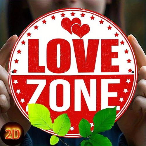 Love Zone Metal Sign Romantic Red Heart Wall Decoration Gift For ...