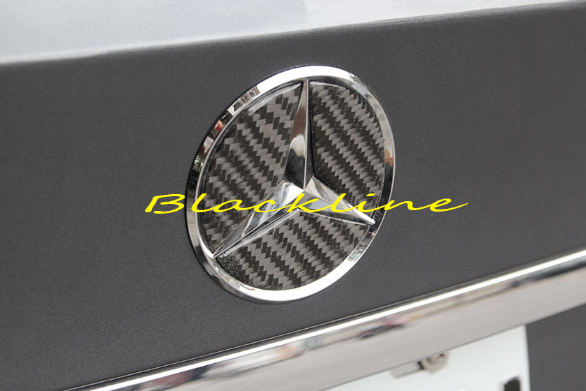 For 08~14 Mercedes C W204 Carbon Fiber Trunk Star Emblem Insert Sticker ...