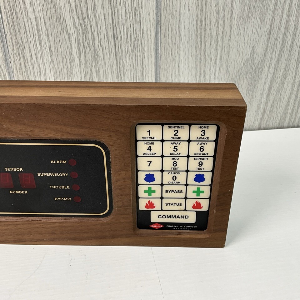 Vintage Rollins Protective Services Wood Grain Security System Control ...