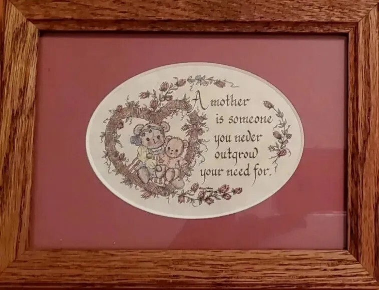 Mother's Day Framed Print Creative Calligraphy Teddy Bears Flowers | eBay