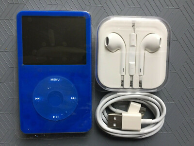 All Blue iPod Classic 5.5th Generation 256GB 1950mAh Battery Wolfson ...