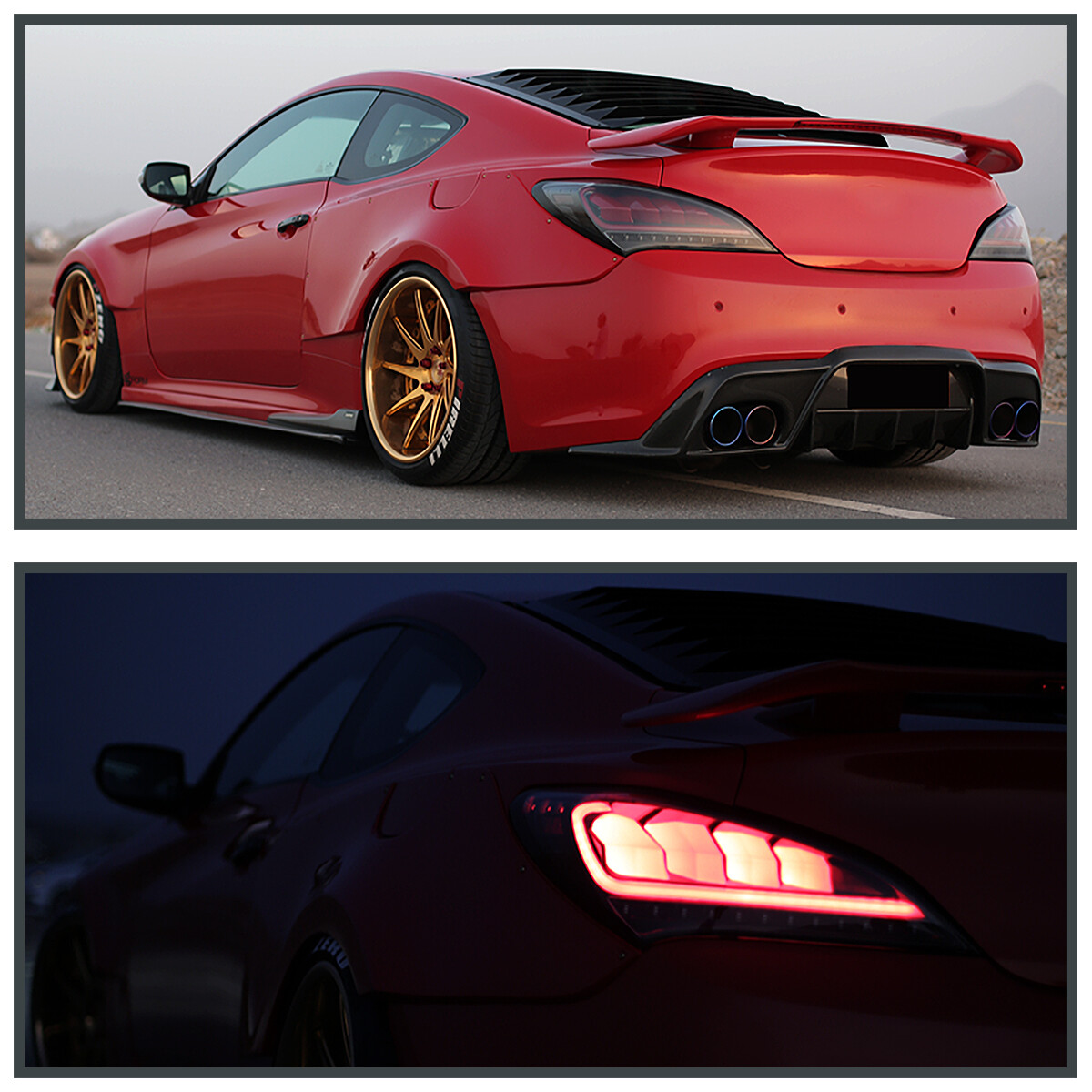 Jet Black Fits 2010-2016 Hyundai Genesis Coupe 2Dr LED Sequential Tail ...