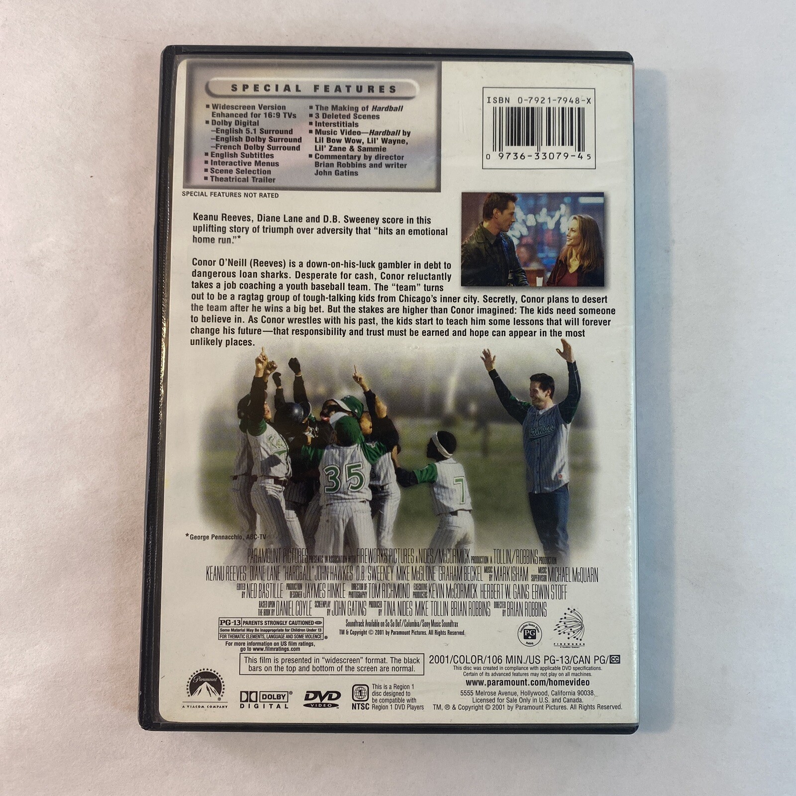 Hardball (DVD, 2002) Widescreen Special Features Keanu Reeves Diane ...