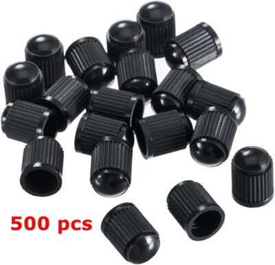 500 Pcs BLACK PLASTIC TIRE VALVE STEM CAPS US Stock N500 | eBay