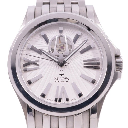 BULOVA Accutron automatic men's watch semi-skeleton white dial C860679 ...