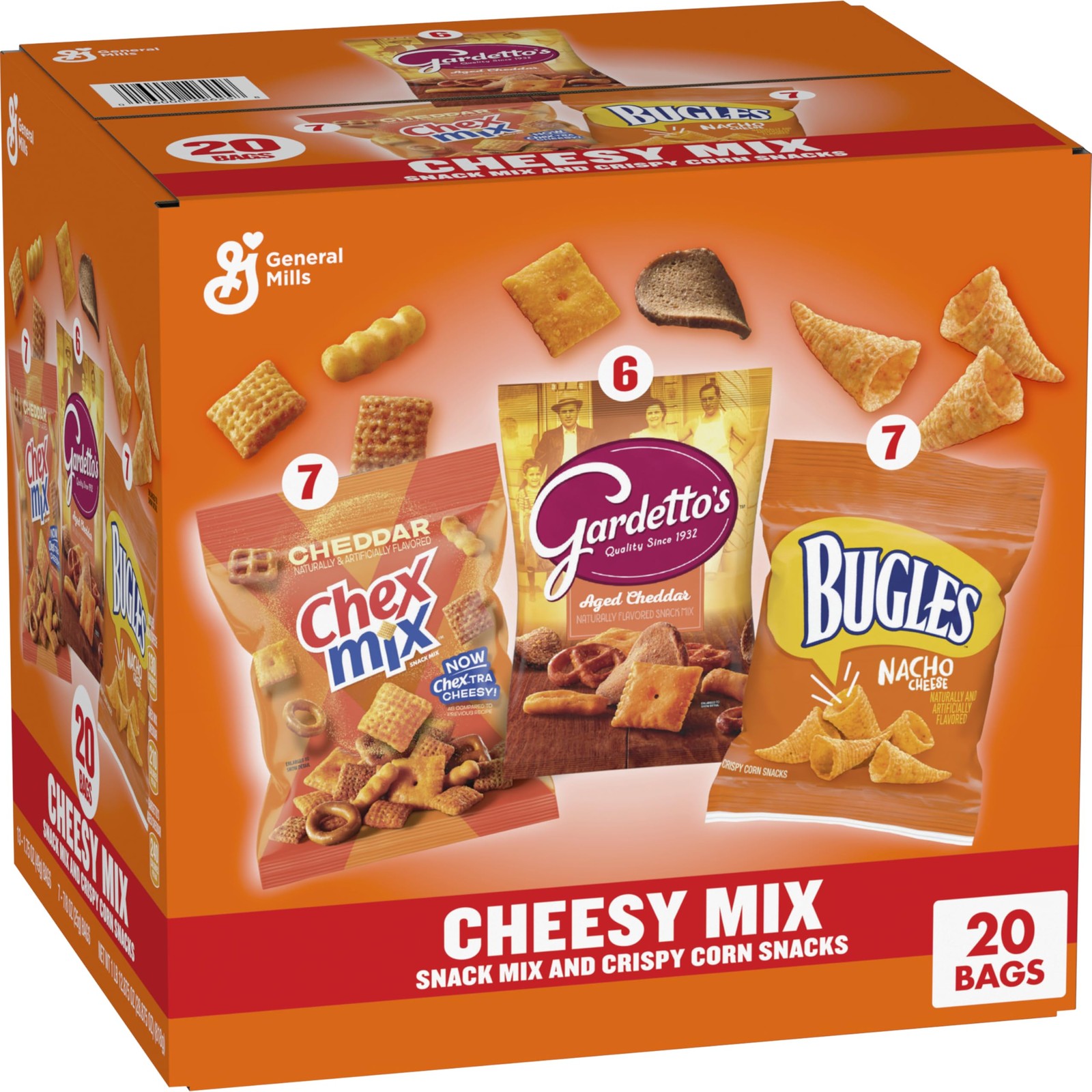 Cheesy Mix Variety Pack Snacks, Cheddar, Bugles Nacho Cheese, Gardetto ...