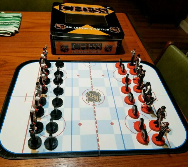 NHL Hockey Collectors Edition Hand Crafted Chess Set in Tin by USAopoly ...