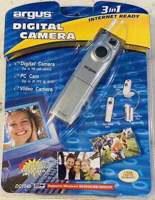 NEW IN PACKAGE ~ ARGUS 3 IN 1 DIGITAL CAMERA ~ PC * DIGITAL * VIDEO ...